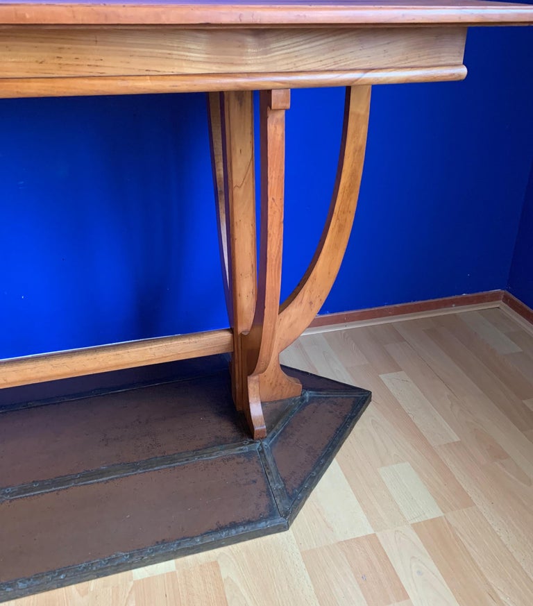 Antique and Large Vienna Secession Style Cherrywood, Brass and ...