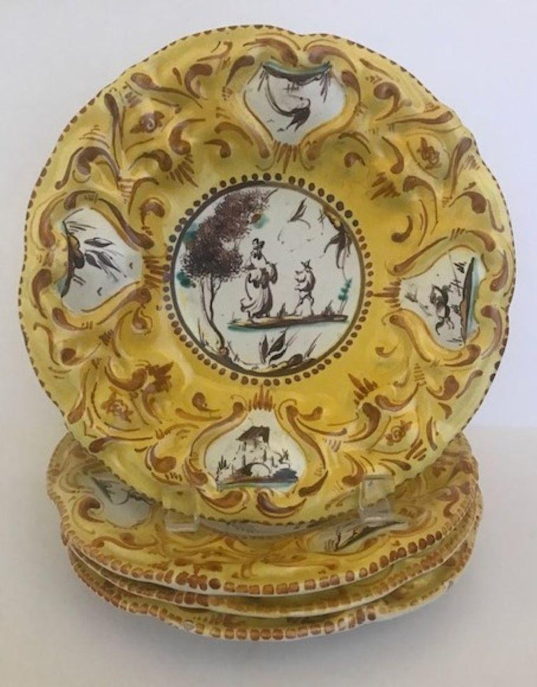 Antique Late 1800's Hand Painted Italian Plates / Bowls, Set of 4 For ...