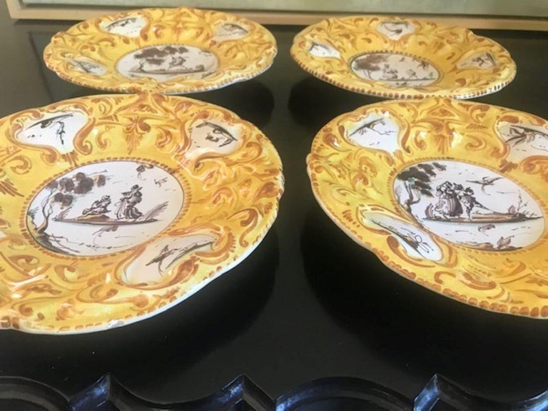 Antique Late 1800's Hand Painted Italian Plates / Bowls, Set of 4 For ...