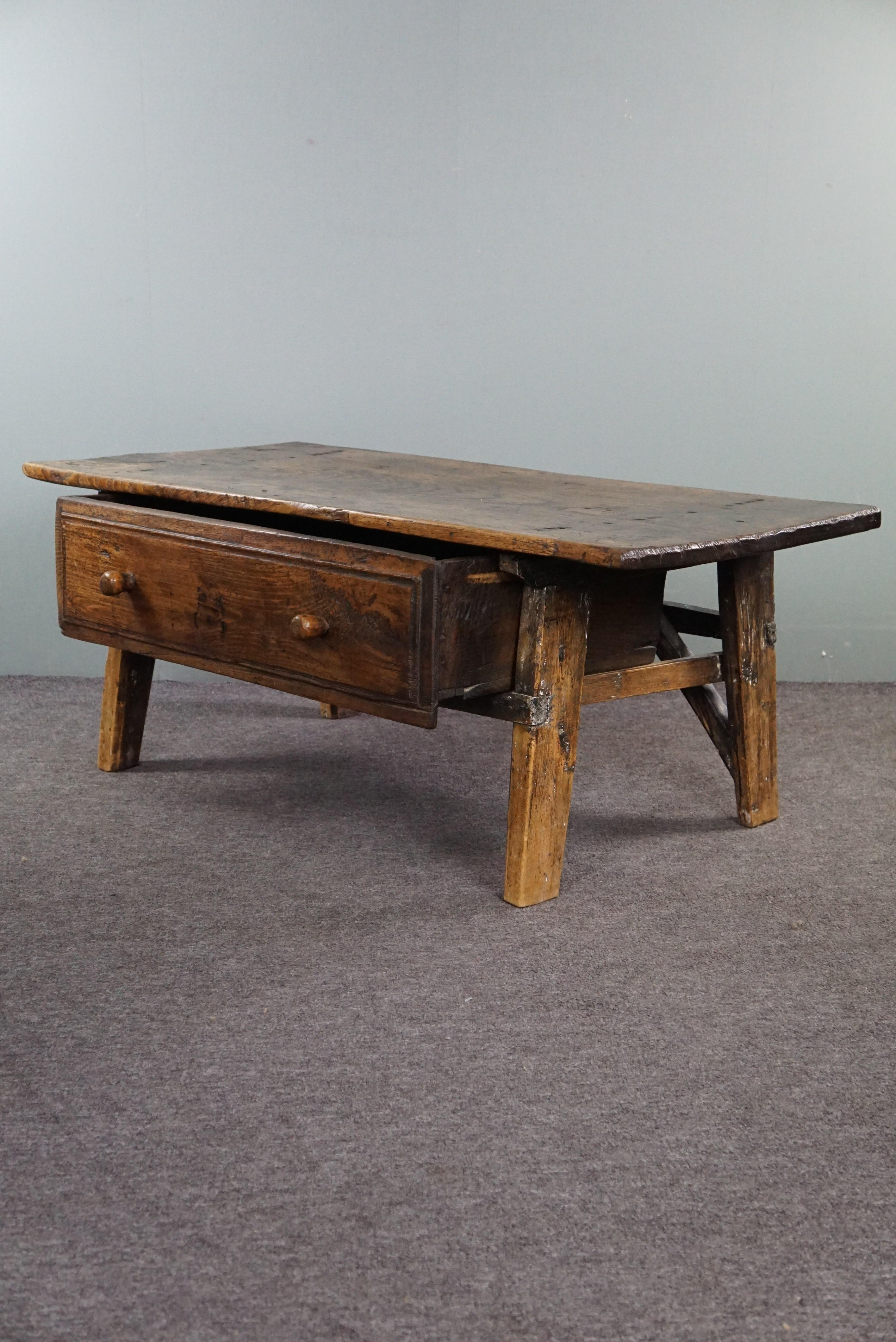 Antique late 18th-century Spanish coffee table with a drawer at 1stDibs