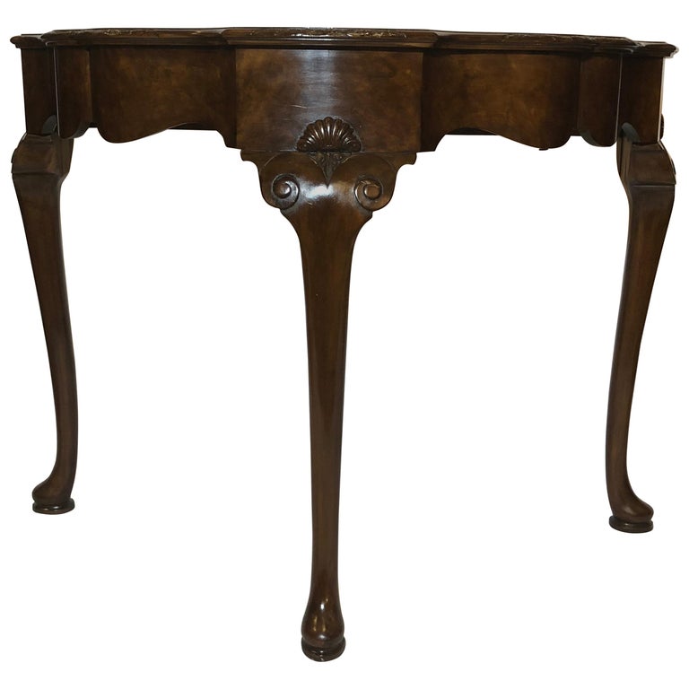 Antique Late 19th Century English Walnut Serpentine Console at 1stDibs