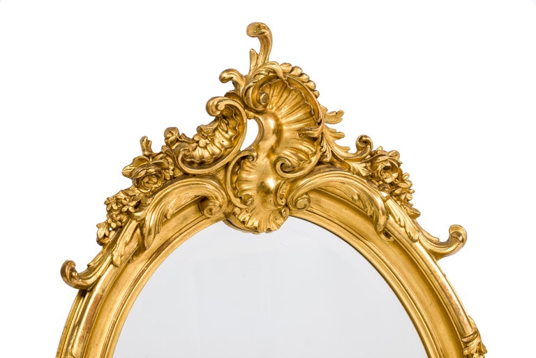 Antique Late 19th Century French Oval Gold Gilded Louis Quinze or ...