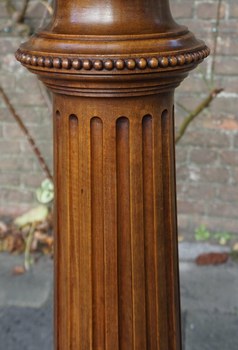 Antique Late 19th Century Hand Carved Solid Nutwood Round Pedestal ...