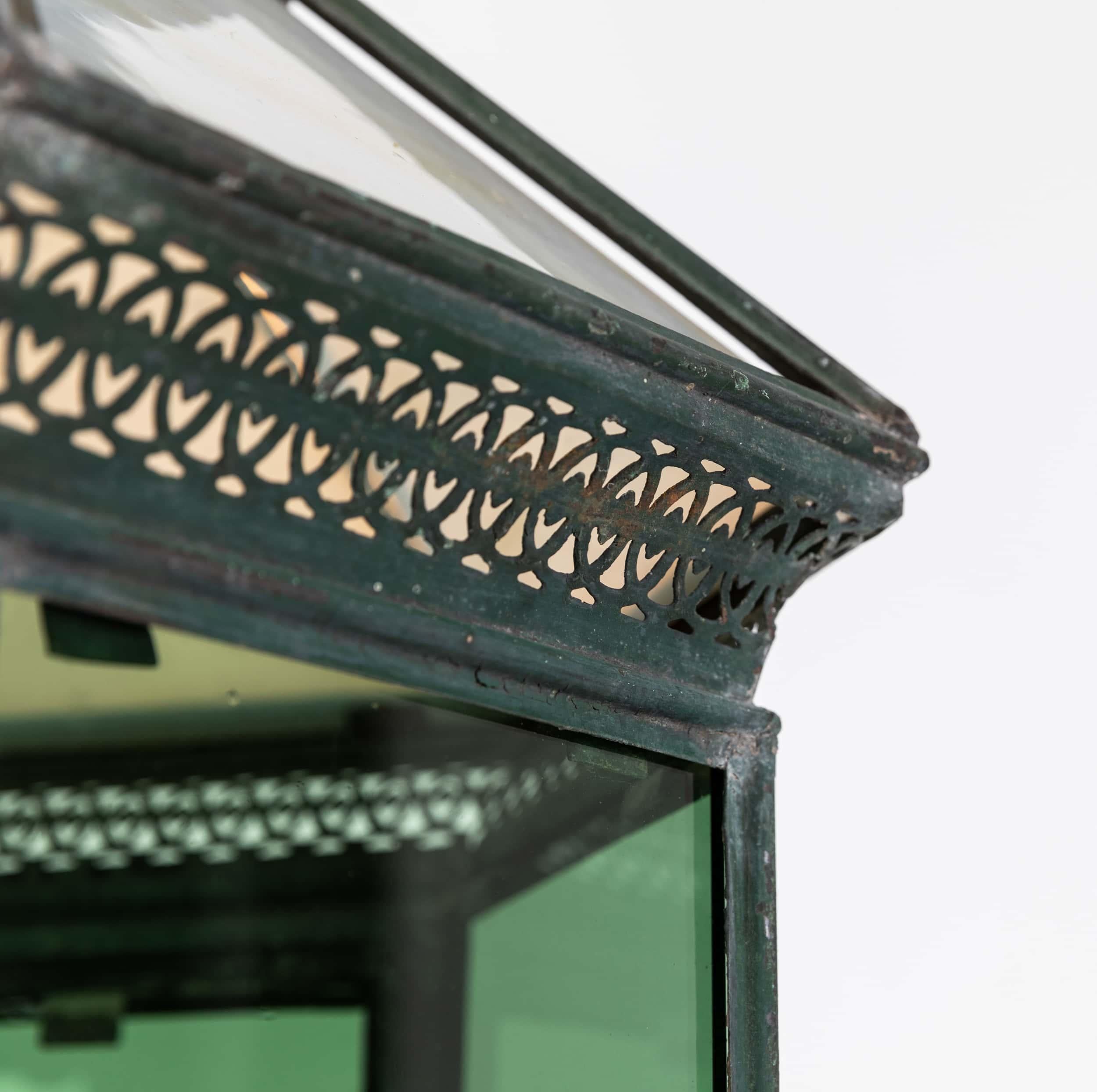 Antique Late 19th Century Metal and Glazed Hall Lantern Light Lamp. C ...
