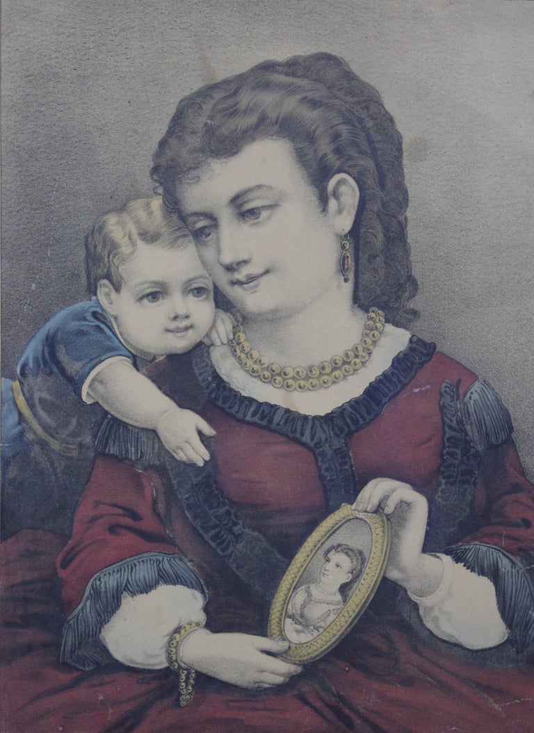 Antique Late 19th Century Victorian Look at Mama Currier and Ives ...