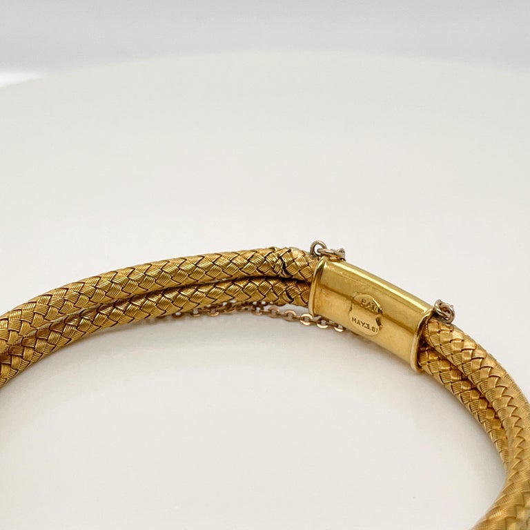Antique Late Victorian 14 Karat Braided Cable Lasso Bracelet For Sale ...