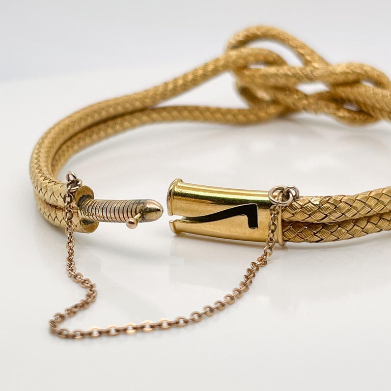 Antique Late Victorian 14 Karat Braided Cable Lasso Bracelet For Sale ...