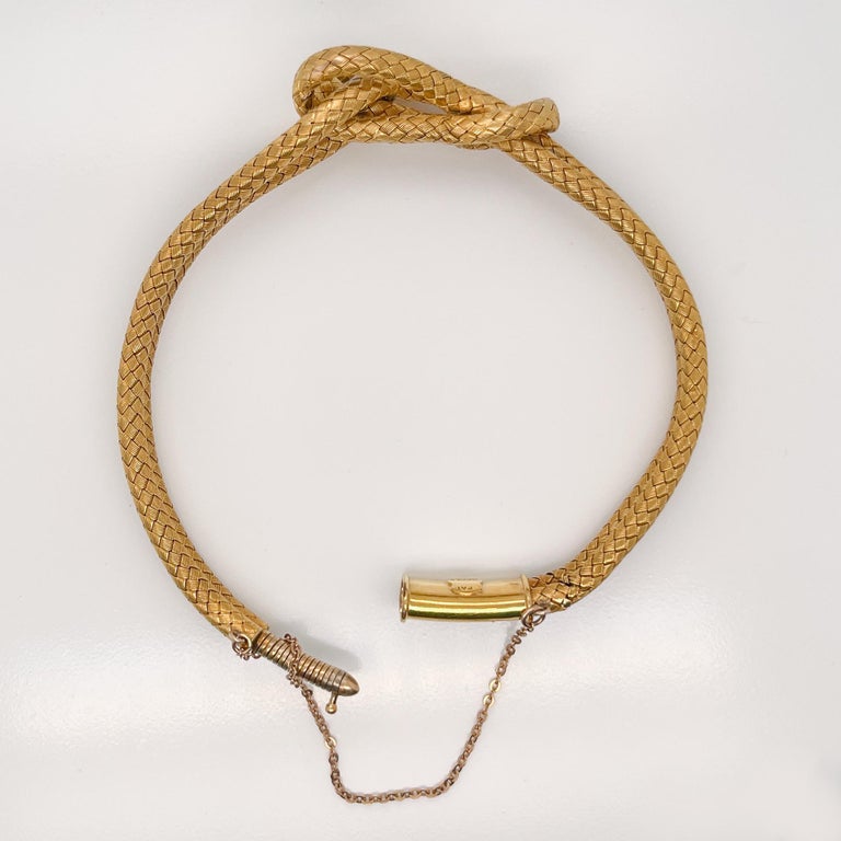 Antique Late Victorian 14 Karat Braided Cable Lasso Bracelet For Sale ...