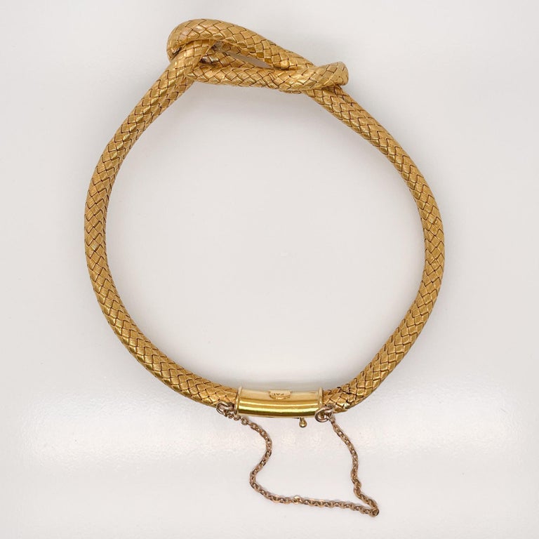 Antique Late Victorian 14 Karat Braided Cable Lasso Bracelet For Sale ...