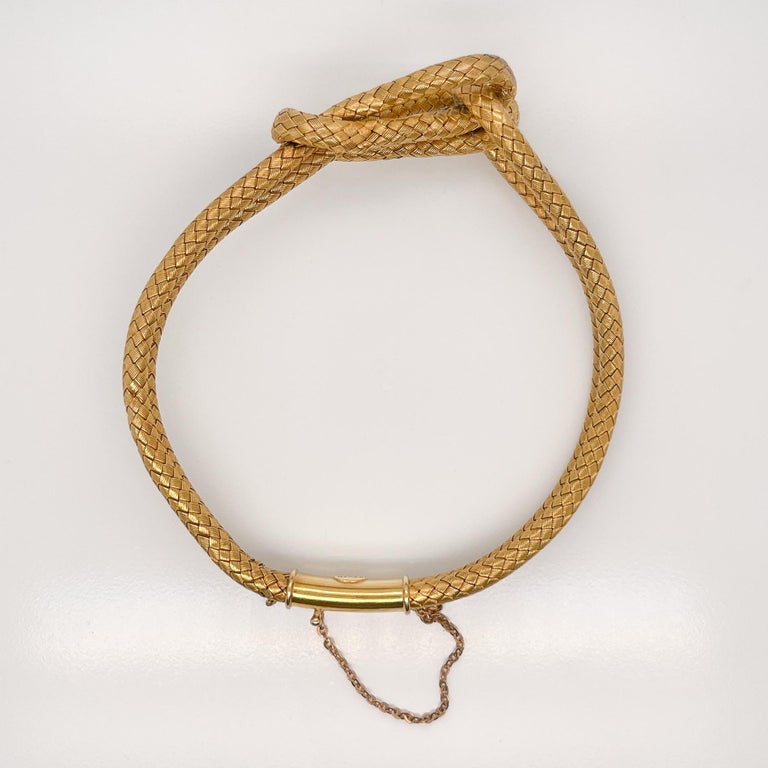 Antique Late Victorian 14 Karat Braided Cable Lasso Bracelet For Sale ...