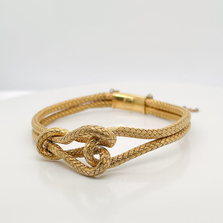 Antique Late Victorian 14 Karat Braided Cable Lasso Bracelet For Sale ...