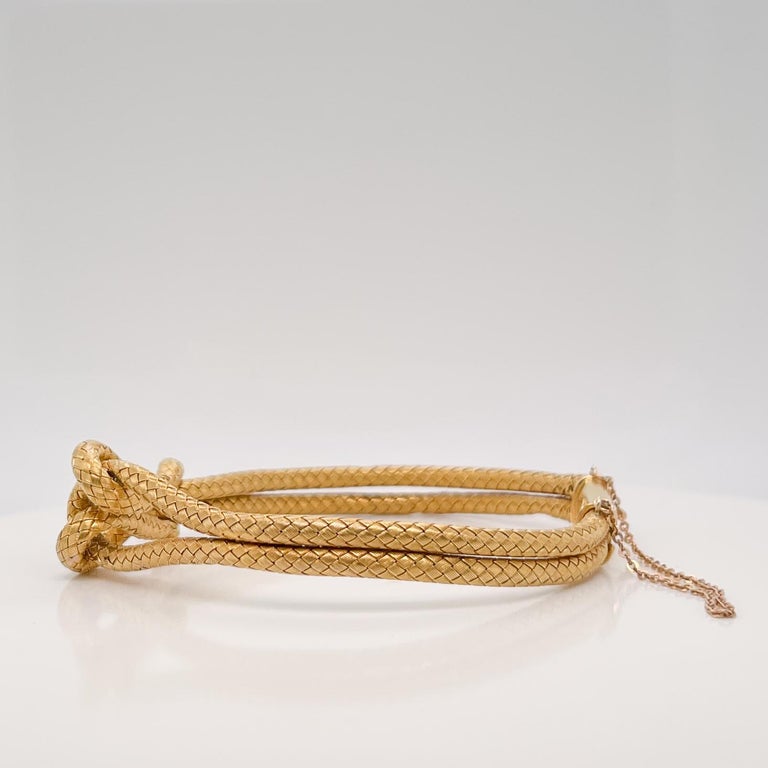Antique Late Victorian 14 Karat Braided Cable Lasso Bracelet For Sale ...