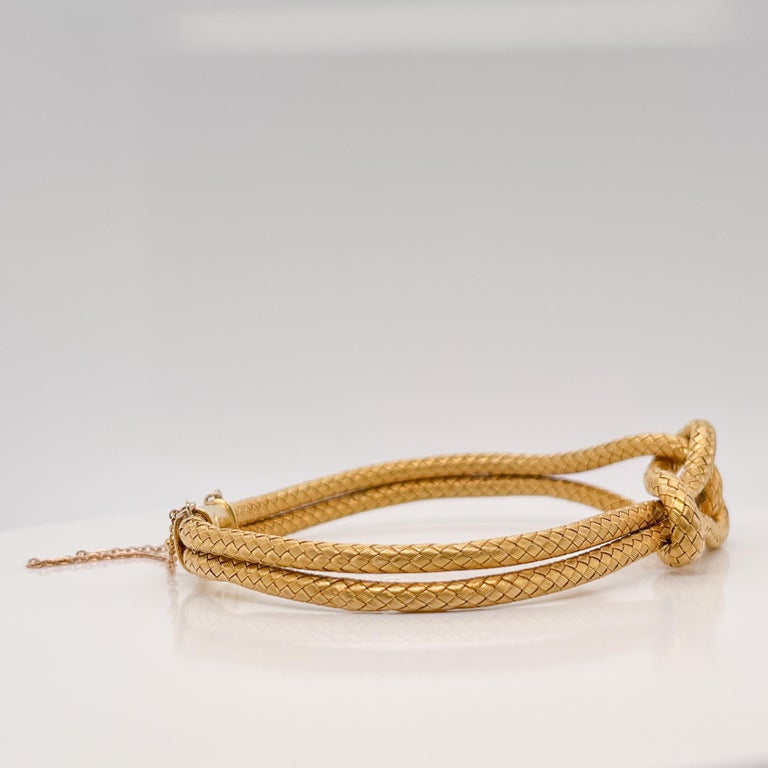 Antique Late Victorian 14 Karat Braided Cable Lasso Bracelet For Sale ...