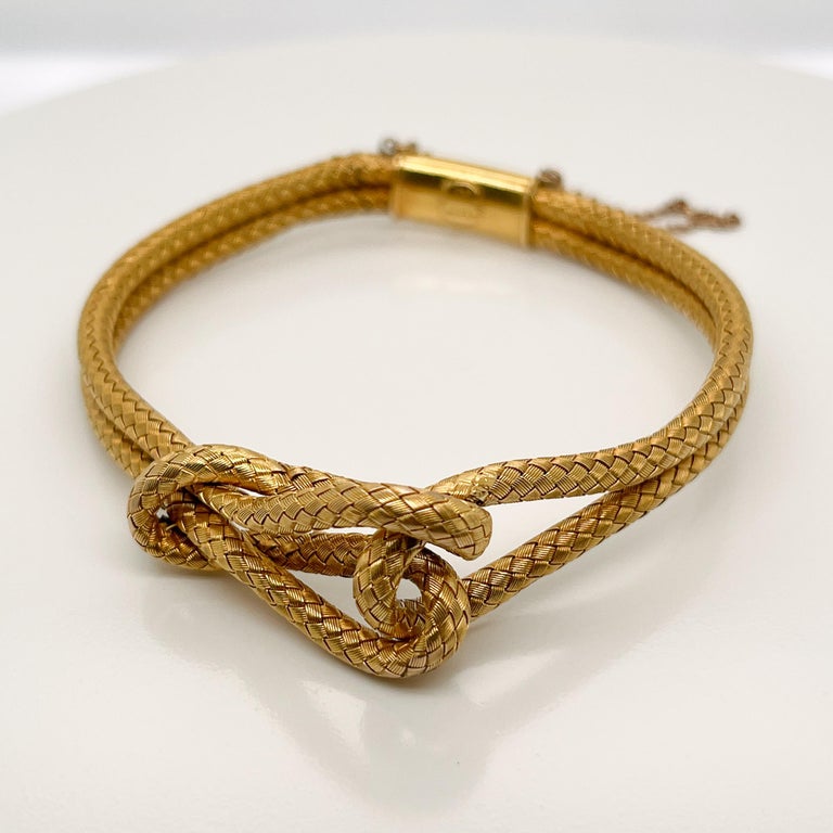 Antique Late Victorian 14 Karat Braided Cable Lasso Bracelet For Sale ...