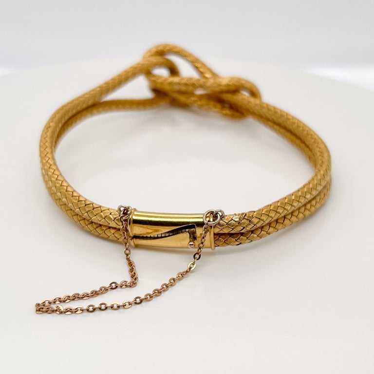 Antique Late Victorian 14 Karat Braided Cable Lasso Bracelet For Sale ...
