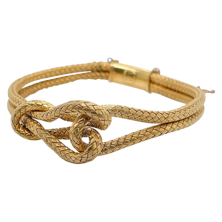 Antique Late Victorian 14 Karat Braided Cable Lasso Bracelet For Sale ...