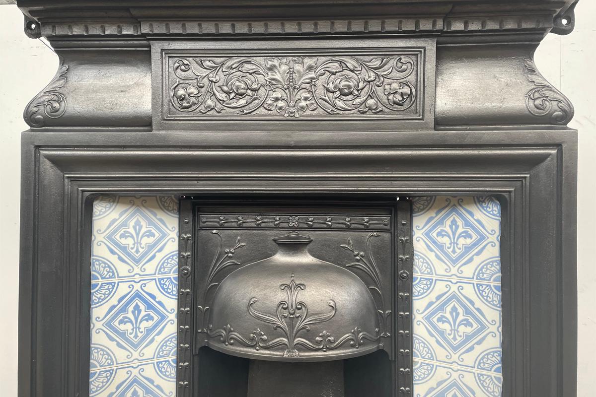 Antique Late Victorian Cast Iron and Tiled Combination Fireplace at 1stDibs