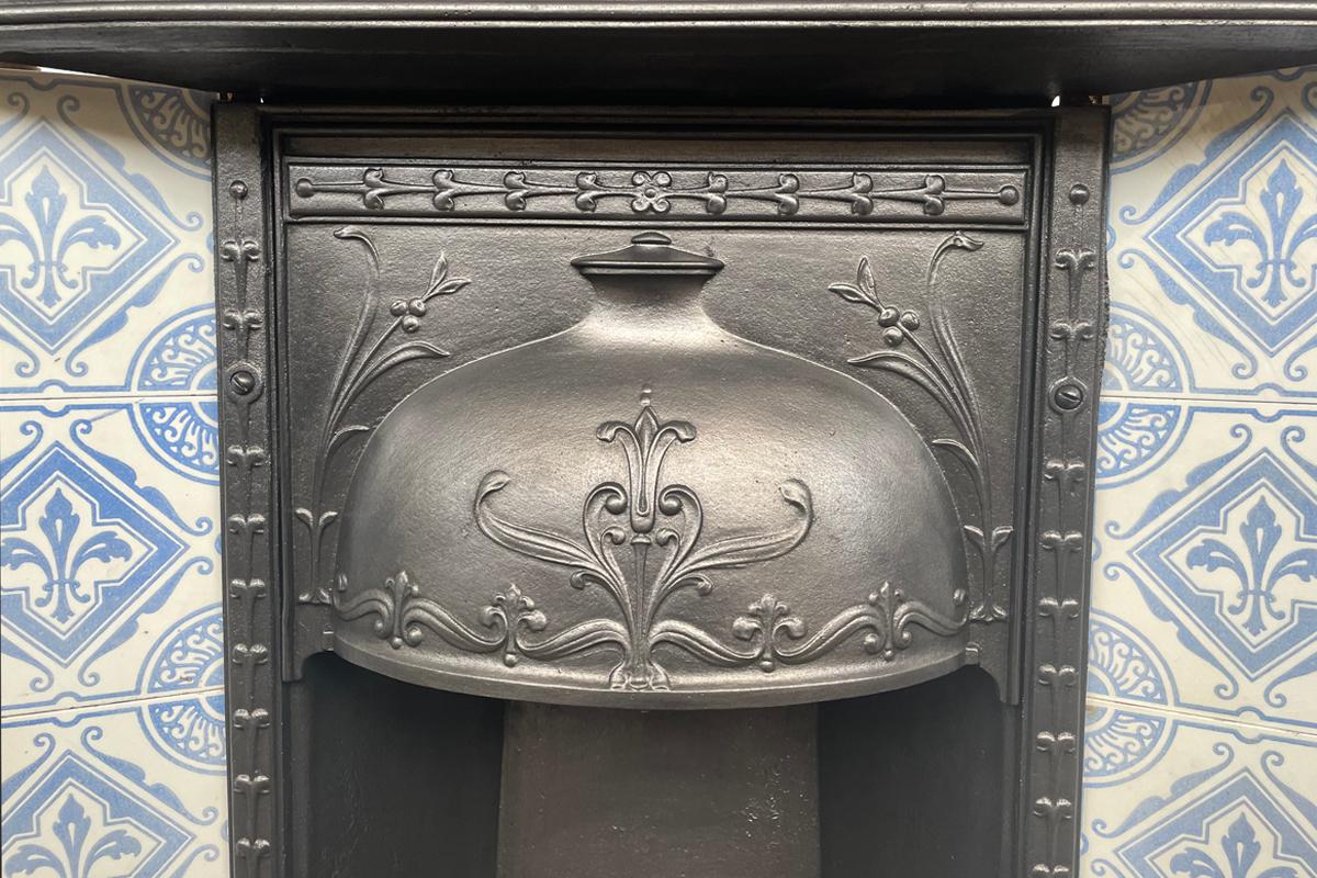 Antique Late Victorian Cast Iron and Tiled Combination Fireplace at 1stDibs