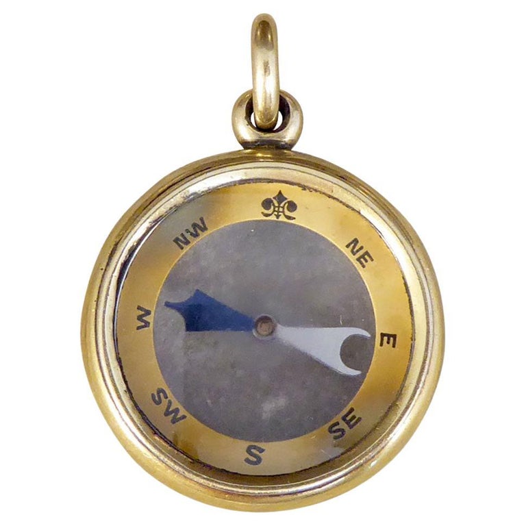 Antique Late Victorian Compass Pendant in High Carat Yellow Gold at 1stDibs