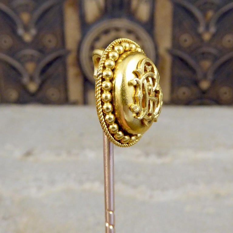 Antique Late Victorian High Carat Yellow Gold Monogram Pin For Sale at ...