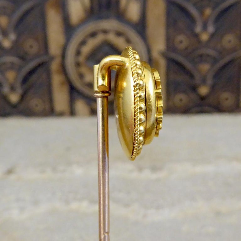 Antique Late Victorian High Carat Yellow Gold Monogram Pin For Sale at ...