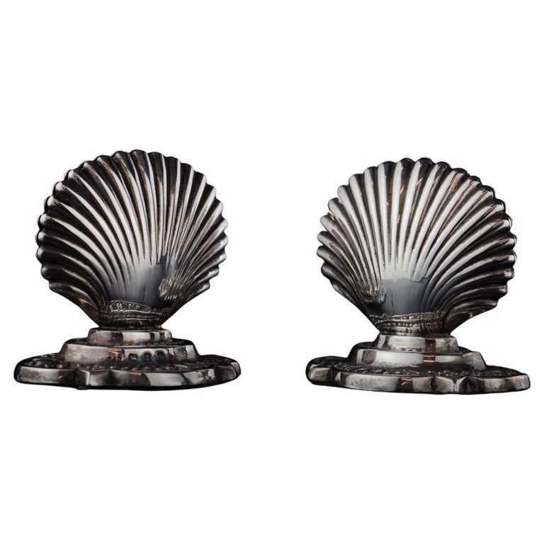 Antique Late Victorian Sterling Silver Small Oyster Shell Menu Holders ...