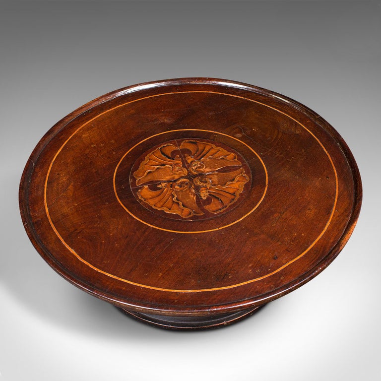 Antique Lazy Susan, English Walnut, Inlay, Afternoon Tea, Cake Stand ...