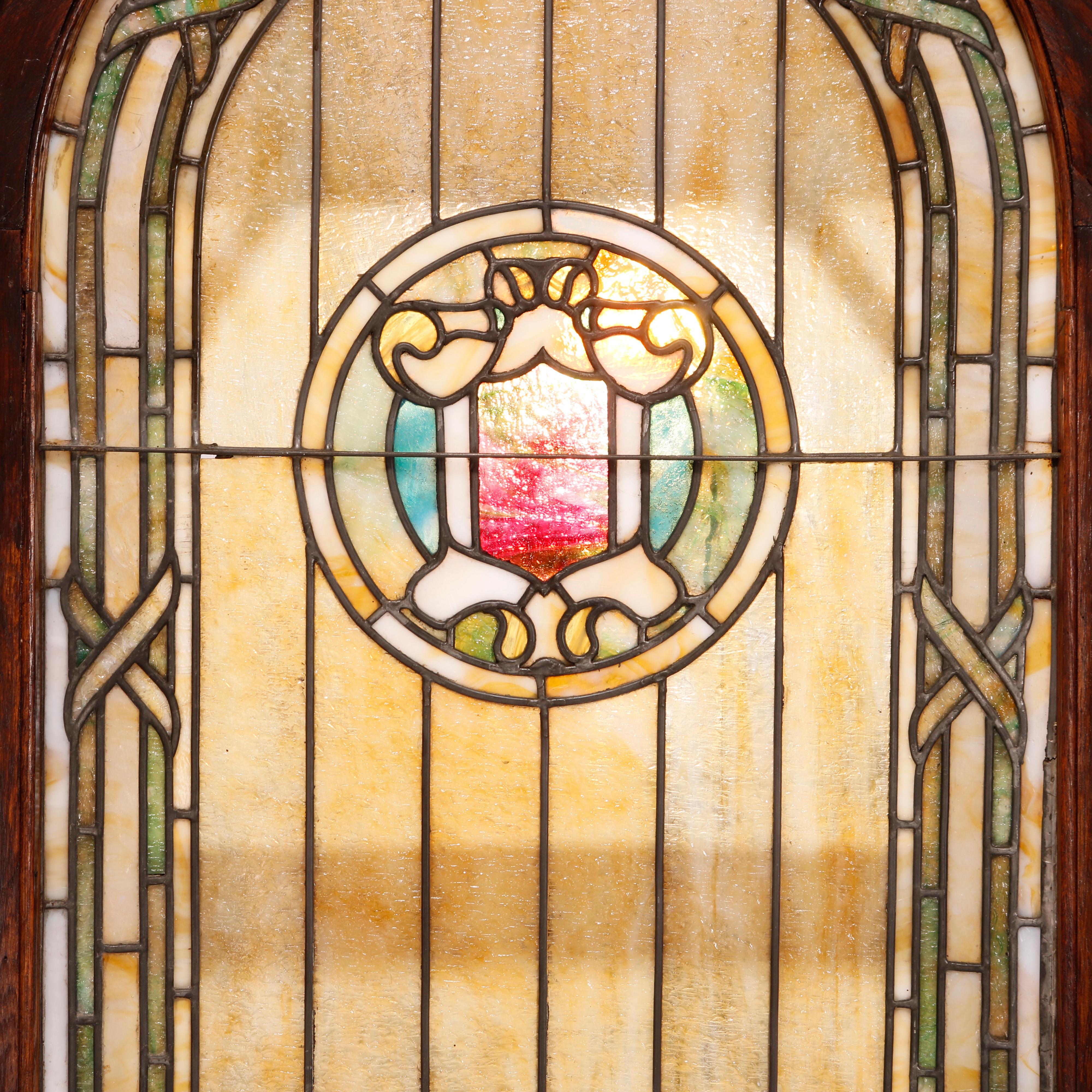 Antique Leaded Stained Glass Arch Form Window, Circa 1900 at 1stDibs