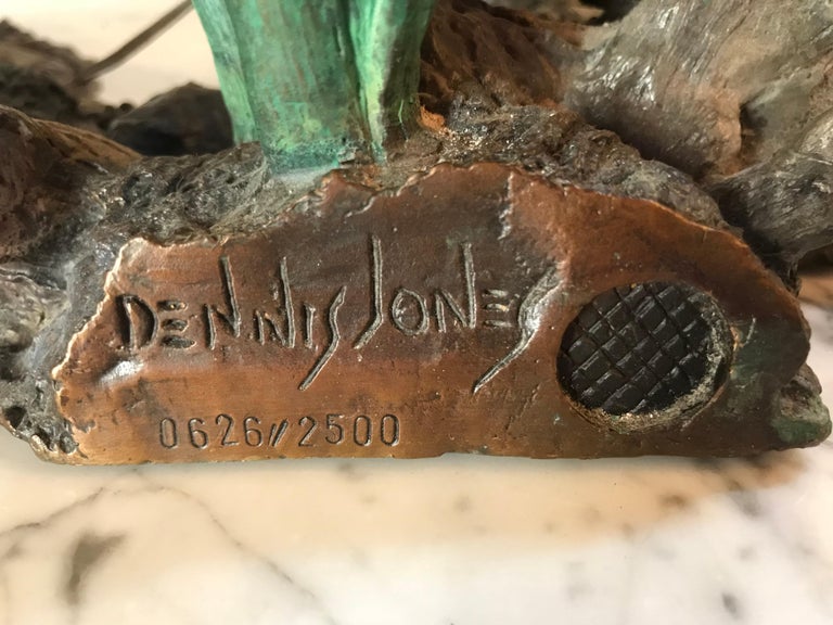 Antique Leaping Stag Signed Bronze Signed and Numbered "Dennis Jones ...