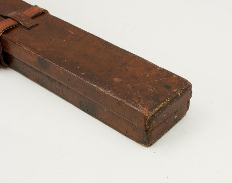 Antique Leather Billiard, Snooker Cue Case with Brass Fittings at 1stDibs