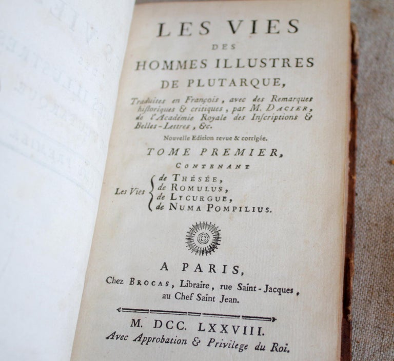 Antique Leather Bound Books Vies de Plutarque at 1stDibs