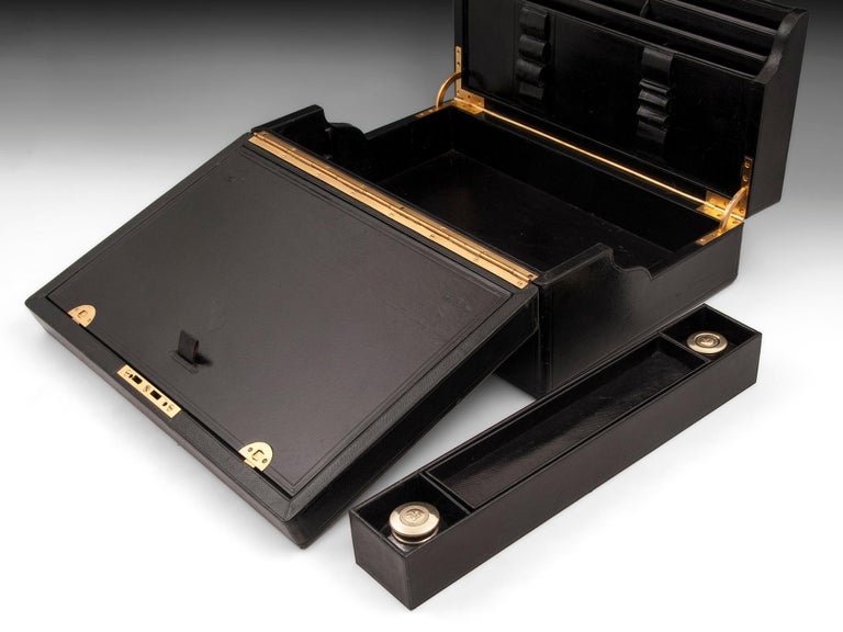 Antique Leather Bound Writing Box by J. T. Needs London, 19th Century ...