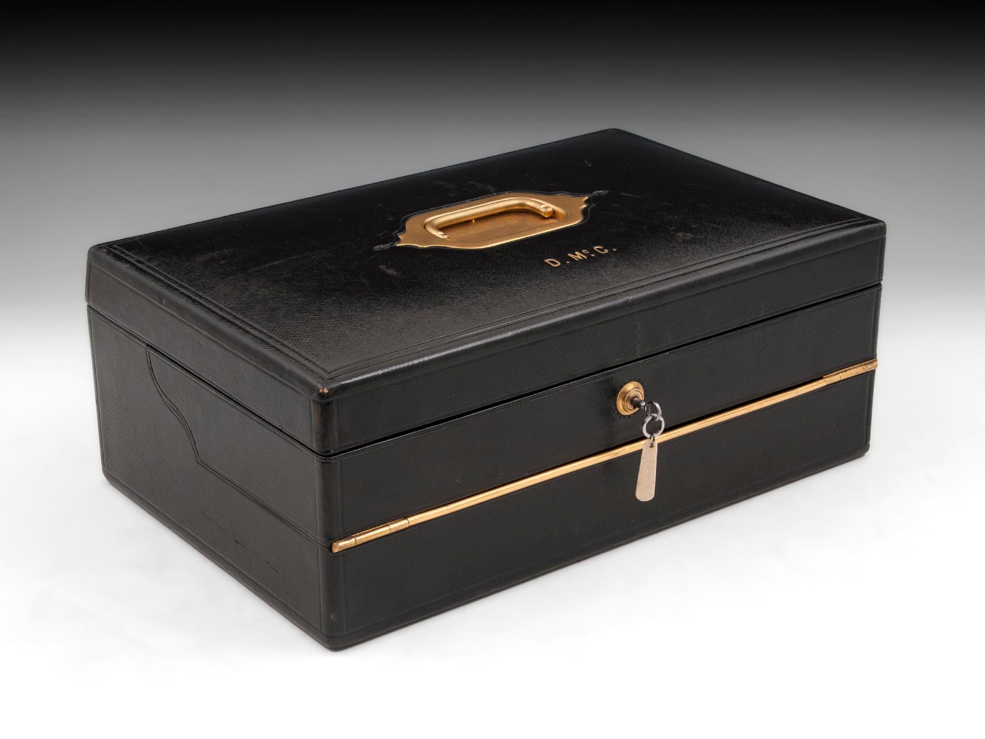 Antique Leather Bound Writing Box by J. T. Needs London, 19th Century ...