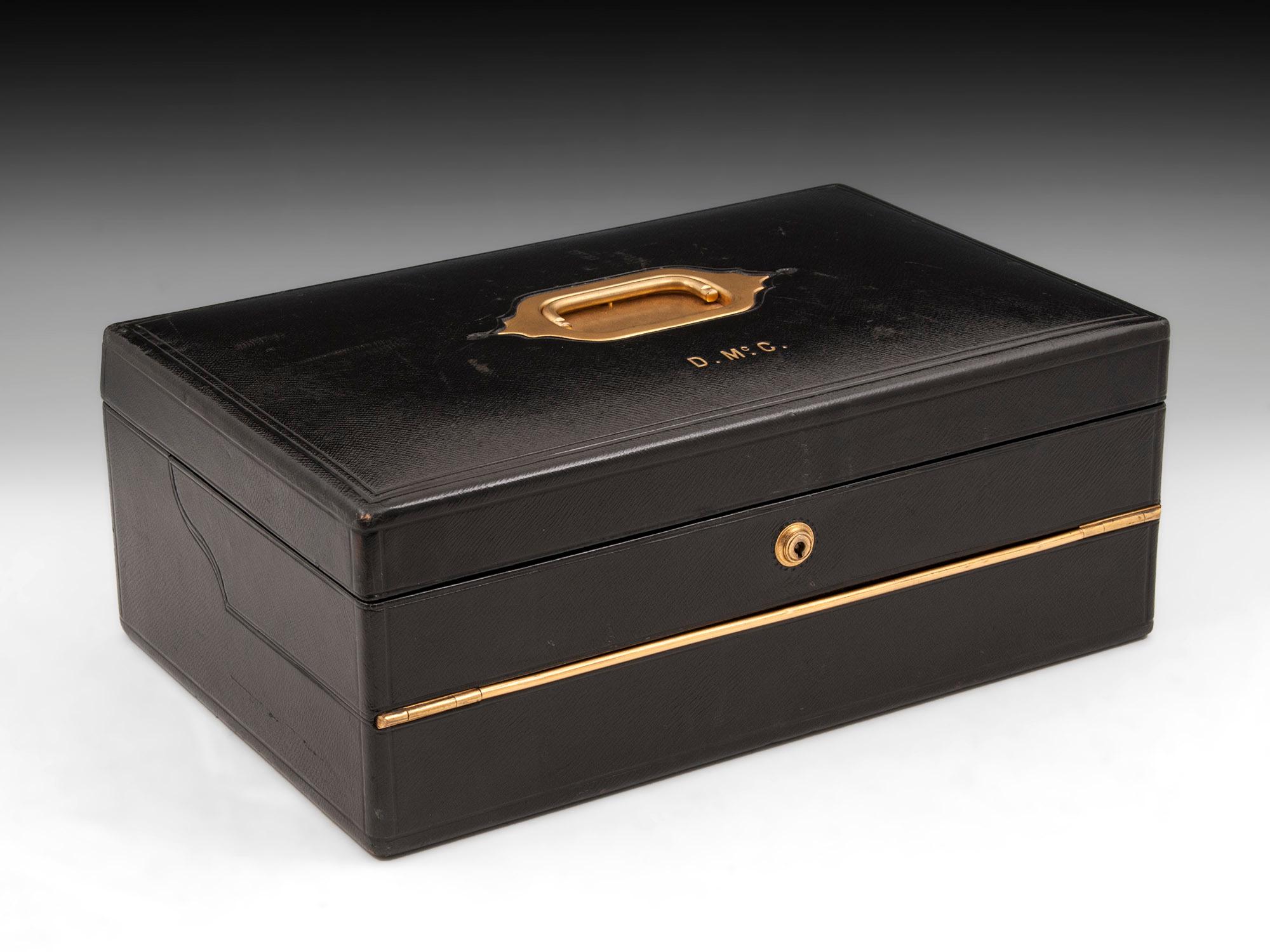 Antique Leather Bound Writing Box by J. T. Needs London, 19th Century ...