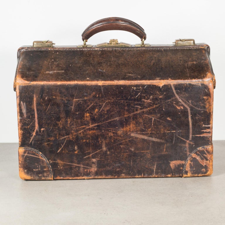 Antique Leather Doctor's Examination House Call Bag, c.1930-1940 at 1stDibs