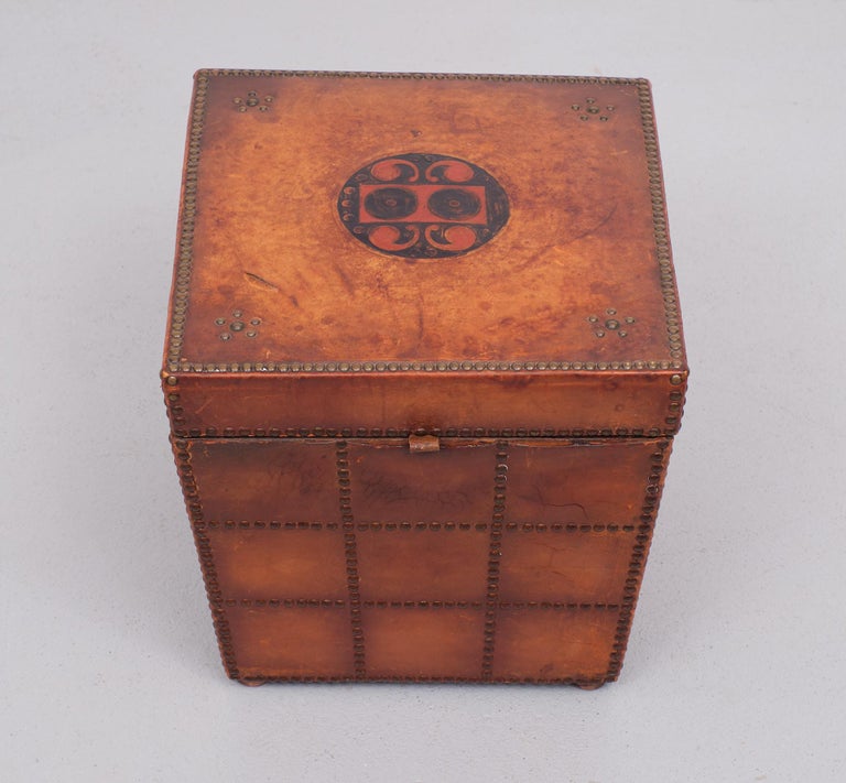 Antique Leather Embossed Box, France, 1880 For Sale at 1stDibs