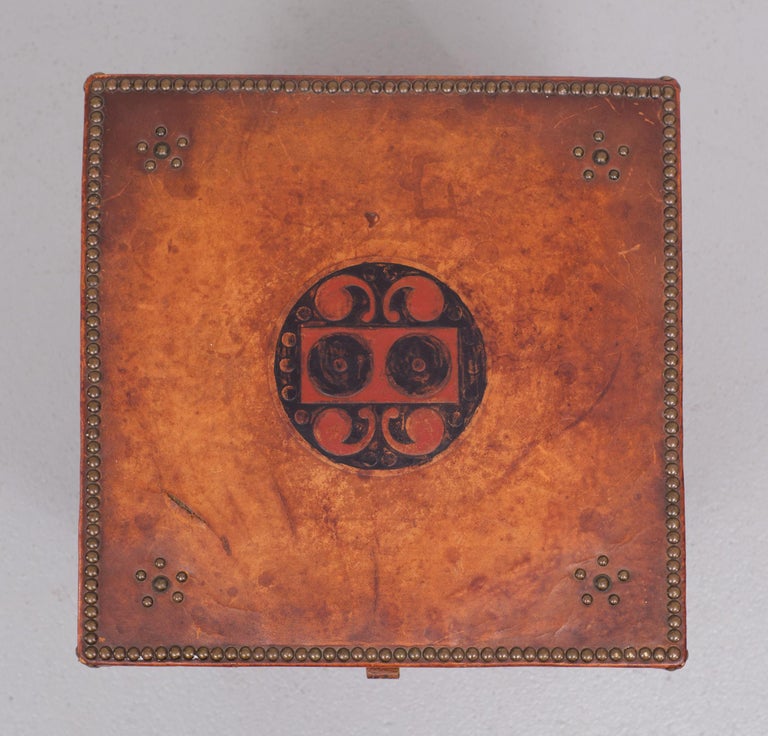 Antique Leather Embossed Box, France, 1880 For Sale at 1stDibs