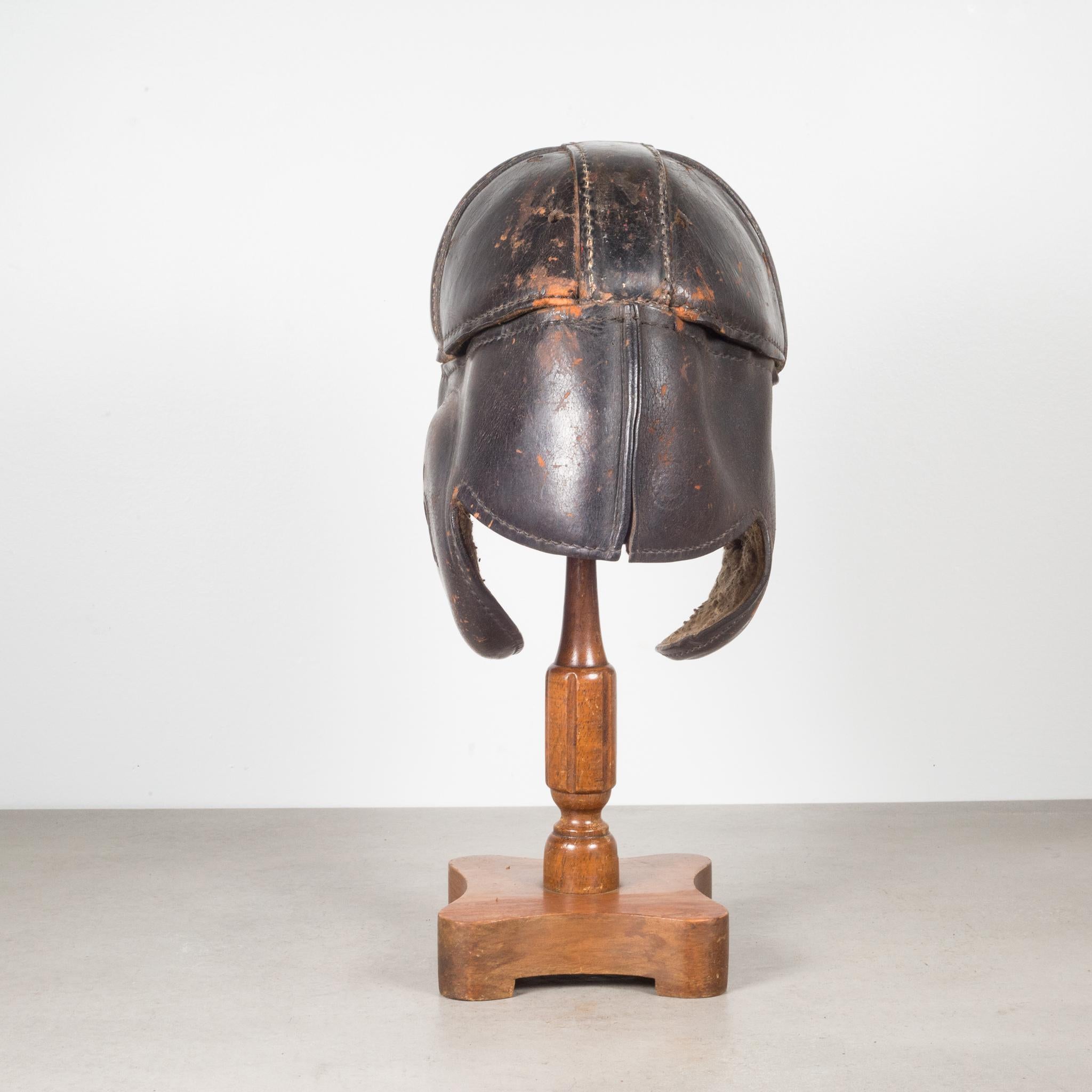 Antique Leather Football Helmet and Stand, c.1900 at 1stDibs | old ...