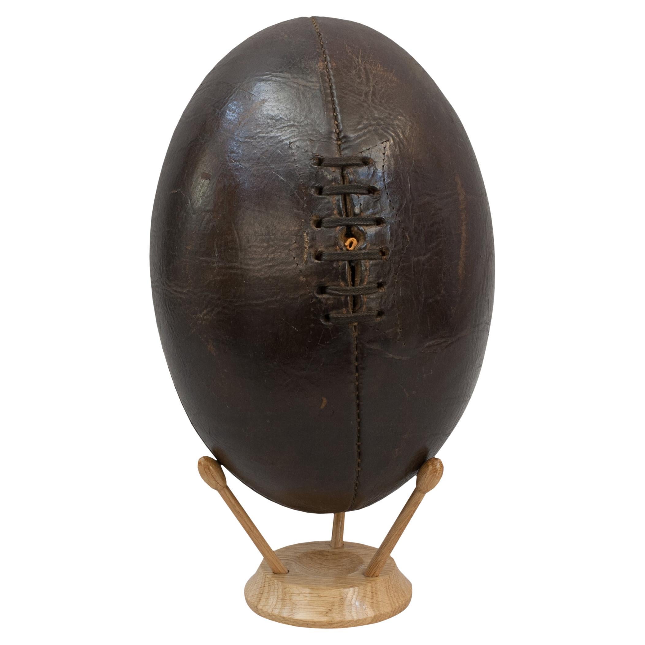 Antique Leather Rugby Ball, Foot Ball. For Sale at 1stDibs