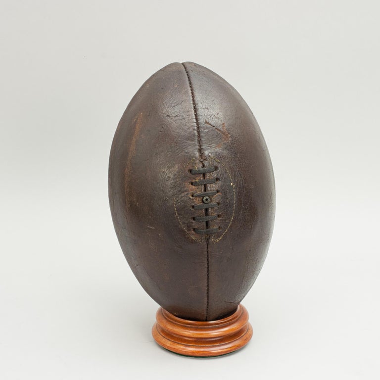 Antique Leather, Rugby Ball, Football Hand Stiched at 1stDibs