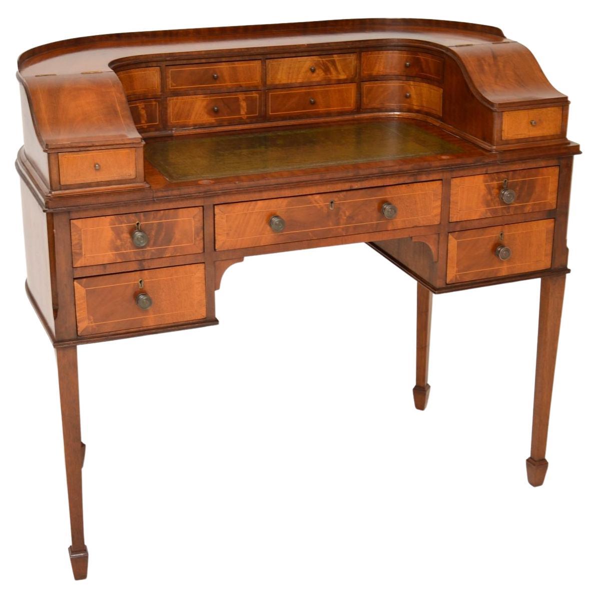 Late Georgian Satinwood Carlton House Desk at 1stDibs