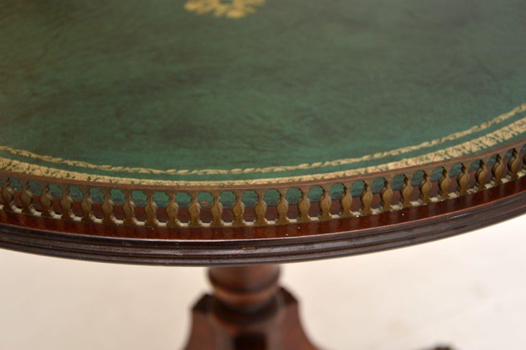 Antique Leather Top Coffee Table at 1stDibs