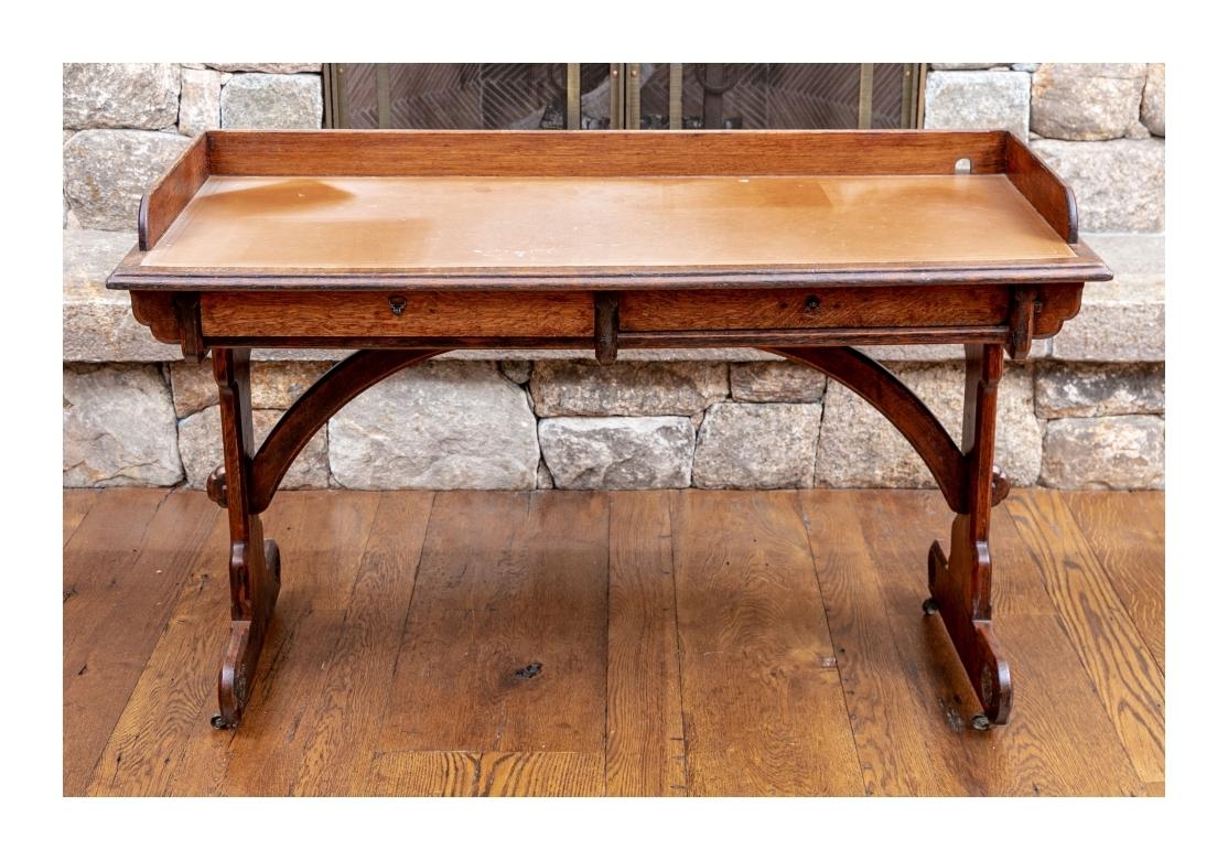 Antique Leather Top Desk With Drawers at Jack Belser blog