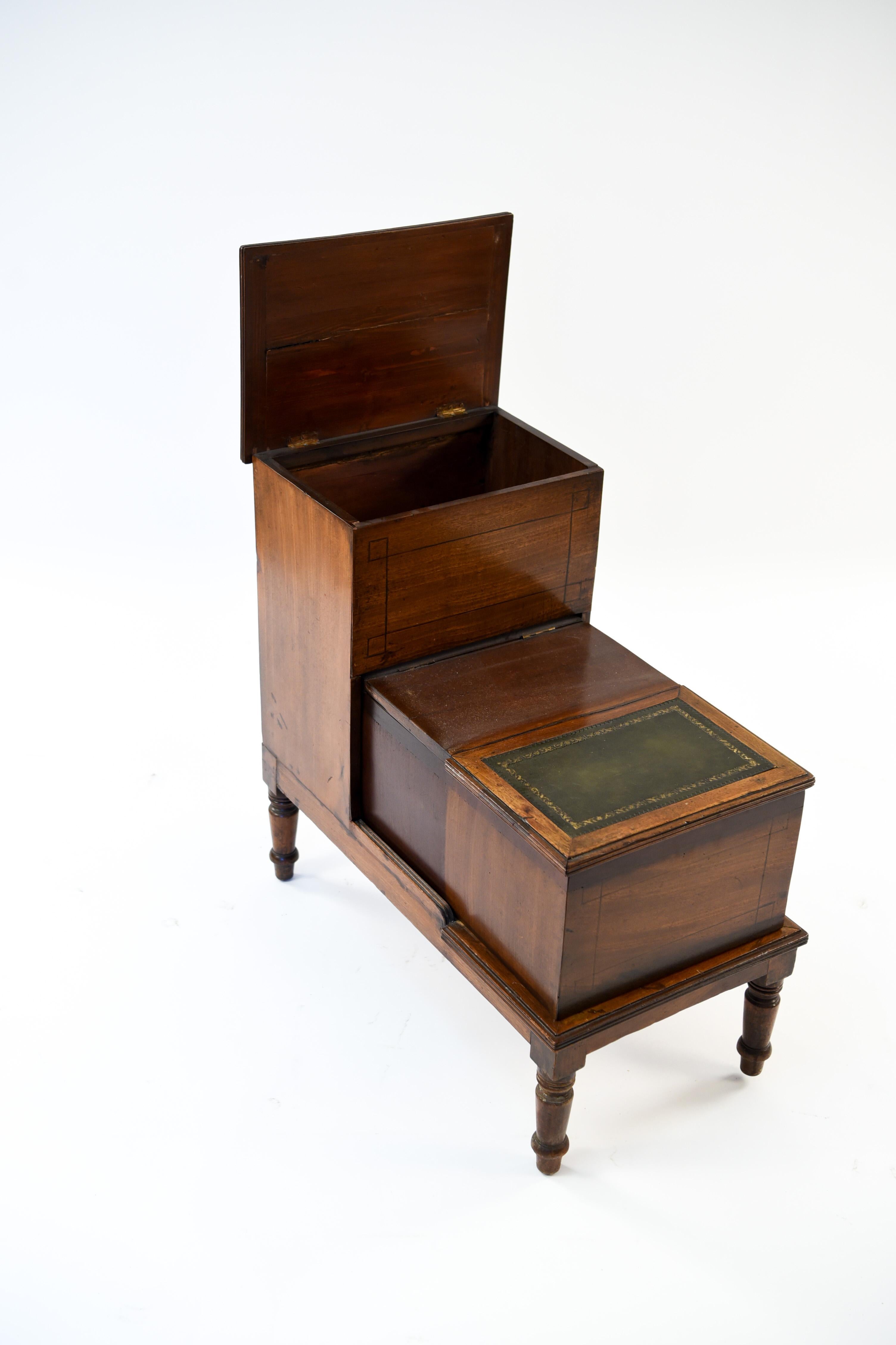 Antique Leather Top Mahogany Library Steps at 1stDibs | antique library ...