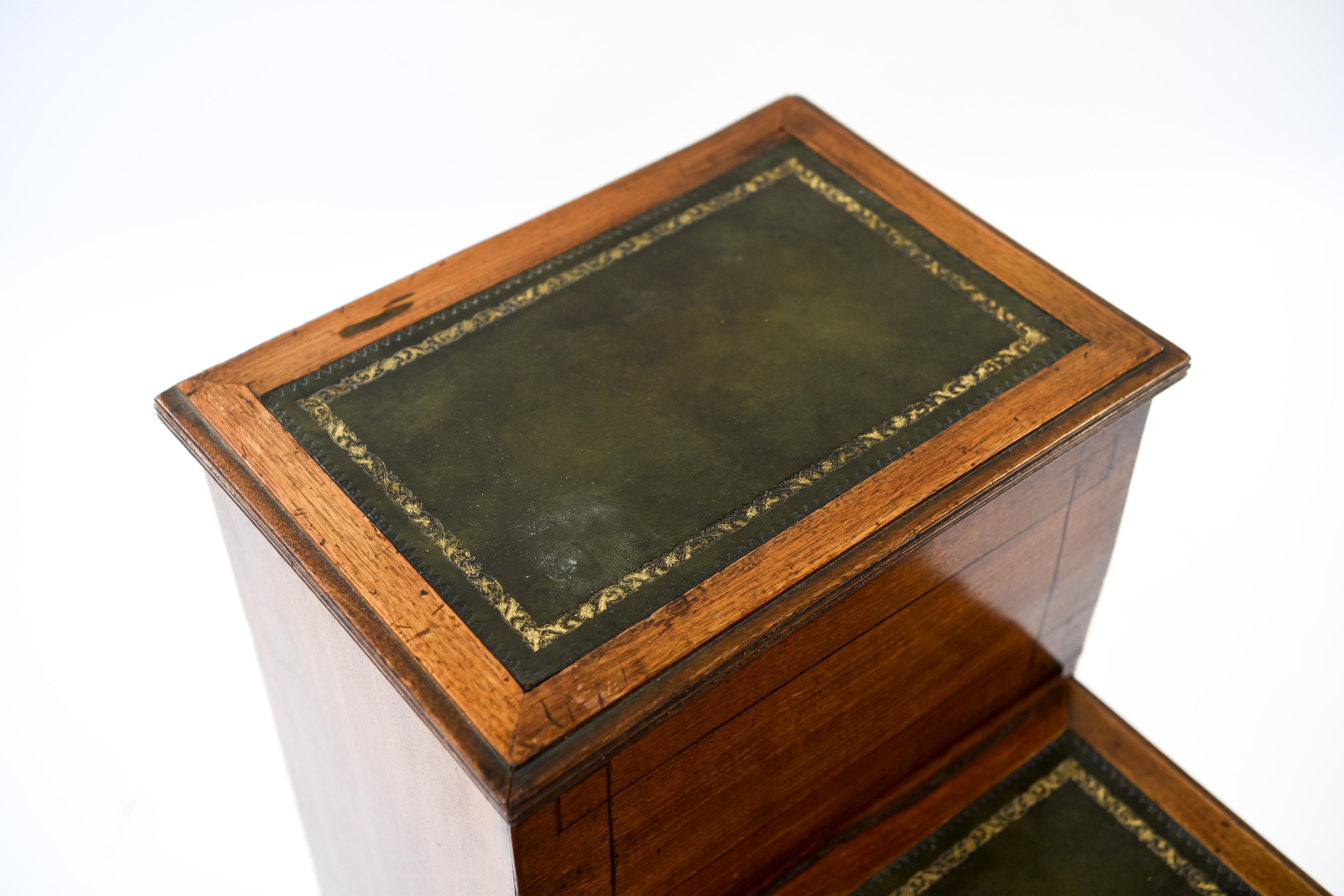 Antique Leather Top Mahogany Library Steps at 1stDibs | antique library ...