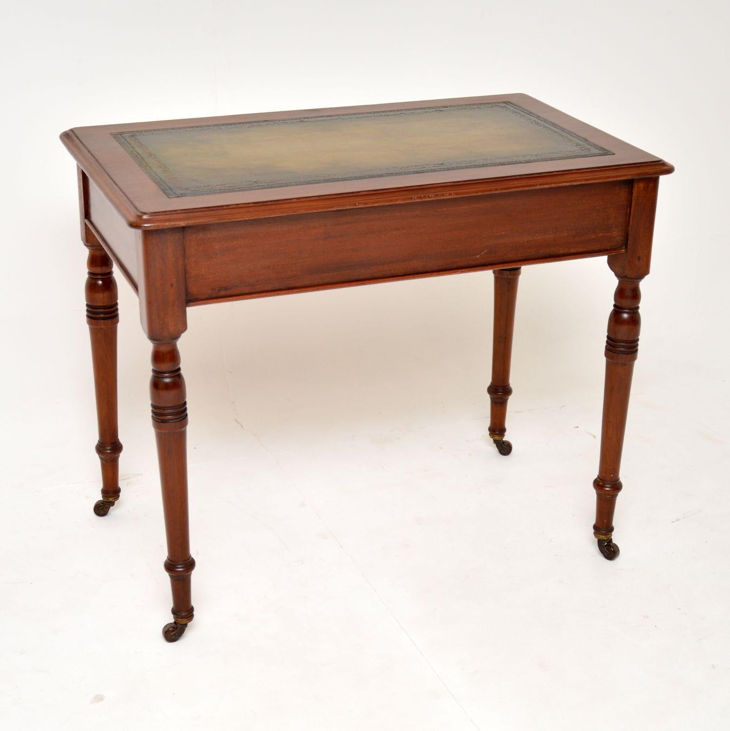 Antique Leather Top Victorian Writing Table / Desk at 1stDibs