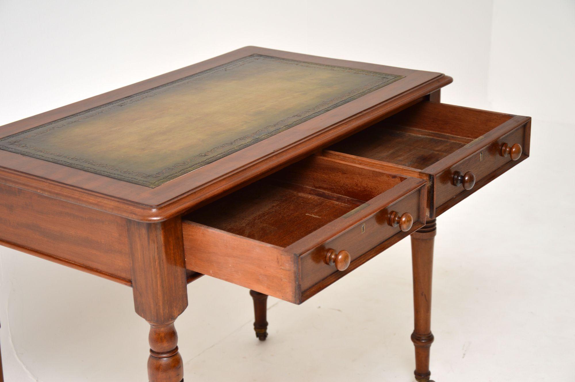 Antique Leather Top Victorian Writing Table / Desk at 1stDibs