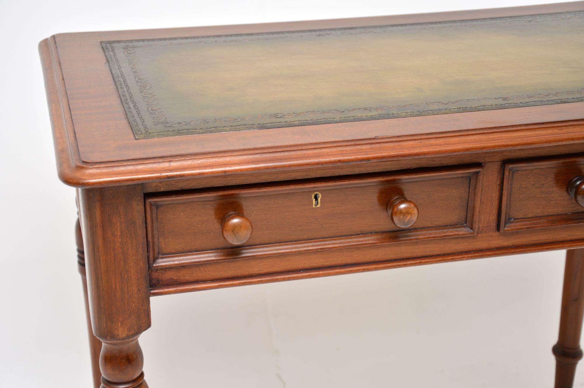 Antique Leather Top Victorian Writing Table / Desk at 1stDibs