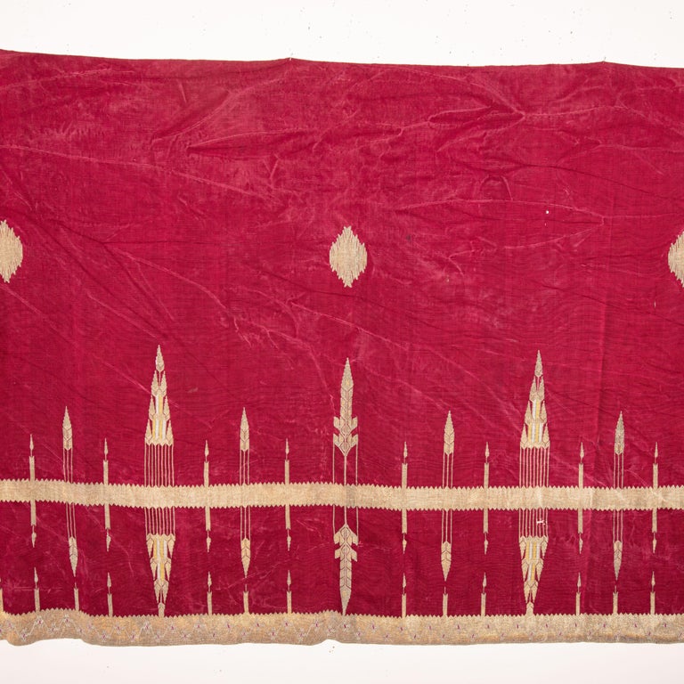 Antique Lebanese Silk and Silver thread Panel, late 19th / early 20th C ...