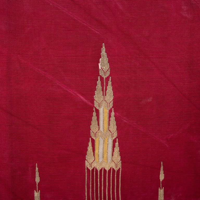 Antique Lebanese Silk and Silver thread Panel, late 19th / early 20th C ...